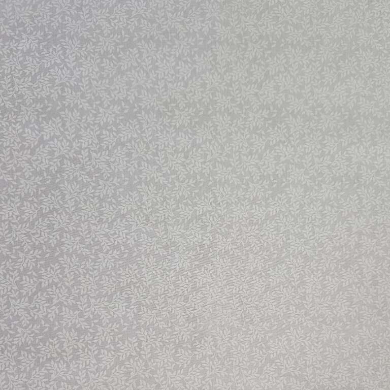 Quilt Backing – White on White Leaf - East Coast Fabrics