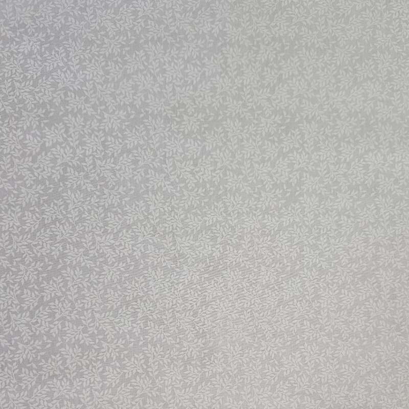 Quilt Backing – White on White Leaf - East Coast Fabrics