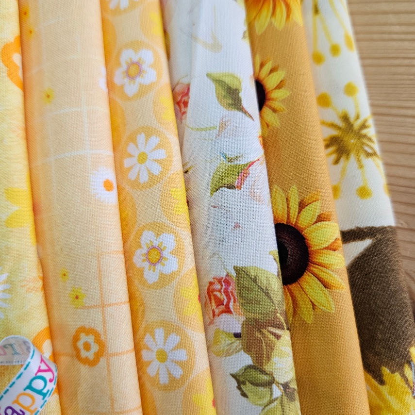 Remnant Craft Fabrics - Yellow Florals - East Coast Fabrics