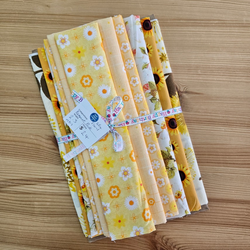 Remnant Craft Fabrics - Yellow Florals - East Coast Fabrics
